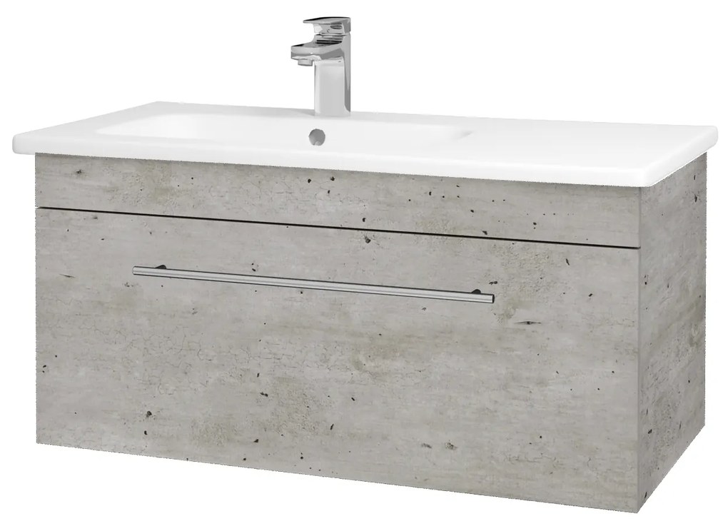 Dřevojas Koupelnová skříň ASTON SZZ 90 Varianta: D16  Beton tmavý / Úchytka T01 / D16 Beton tmavý