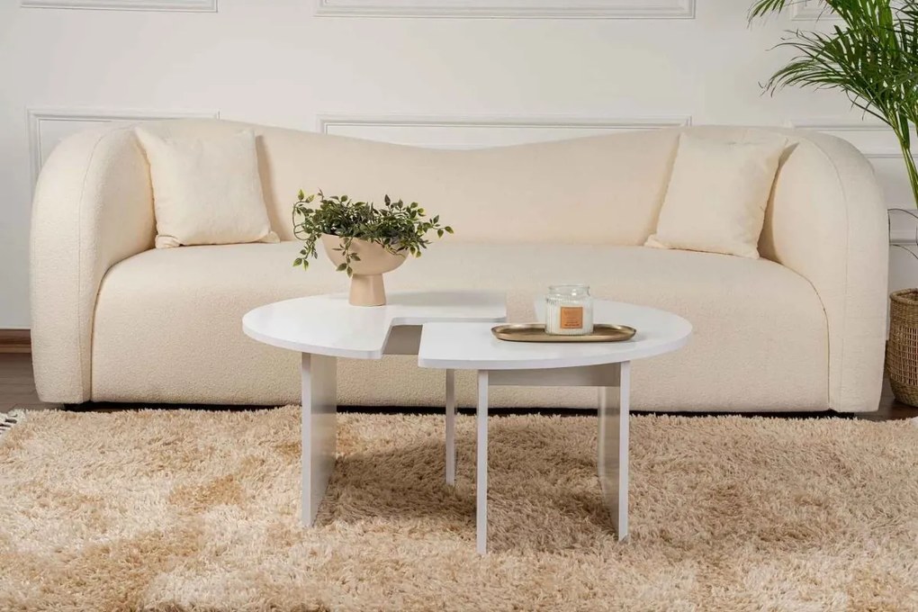 Designový konferenční stolek Zakwani II 90 cm bílý