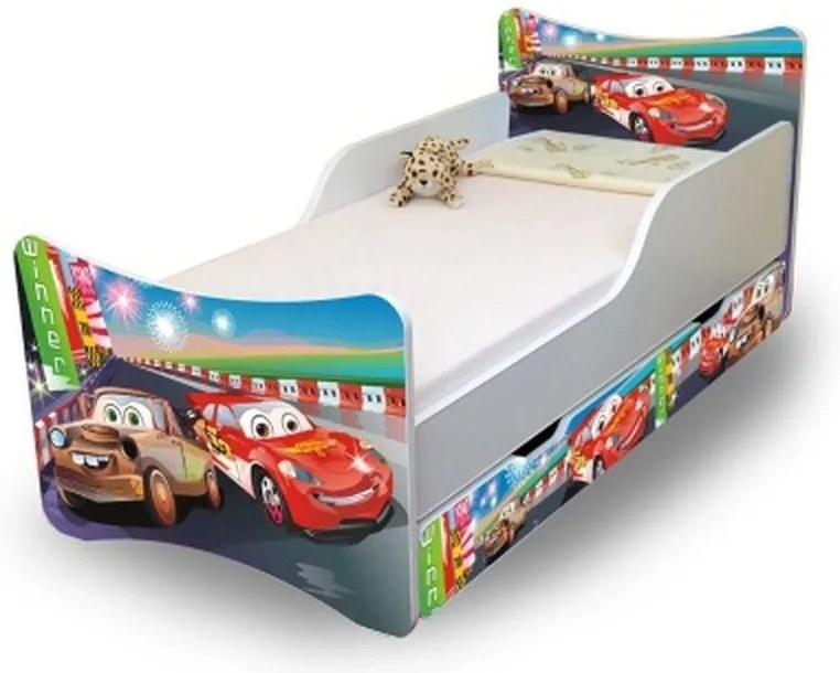 MAXMAX Dětská postel se šuplíkem 200x90 cm -  AUTA II.