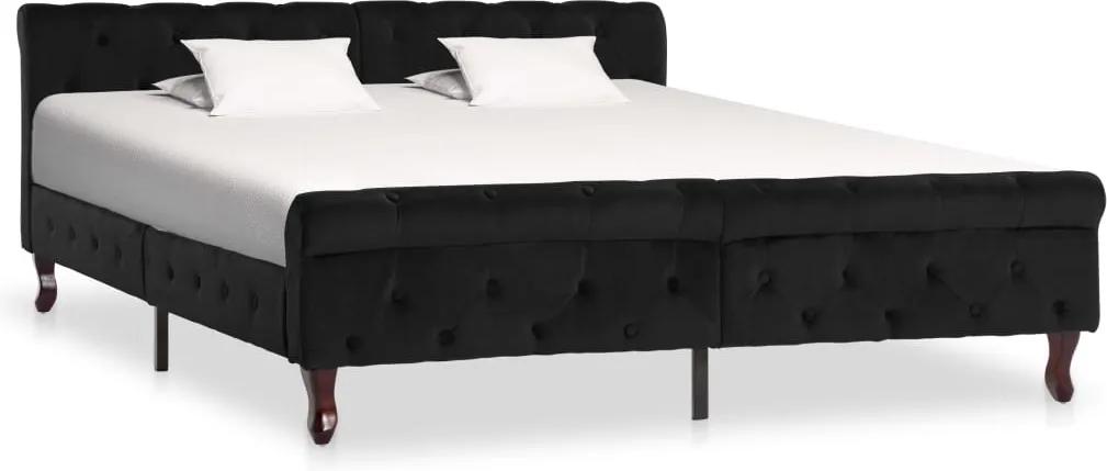 Rám postele Keeline - černý samet | 160 x 200 cm