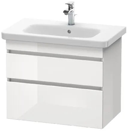 Duravit DuraStyle - Umyvadlová skříňka 61x73x45 cm, 2 zásuvky, lesklá bílá DS648102222