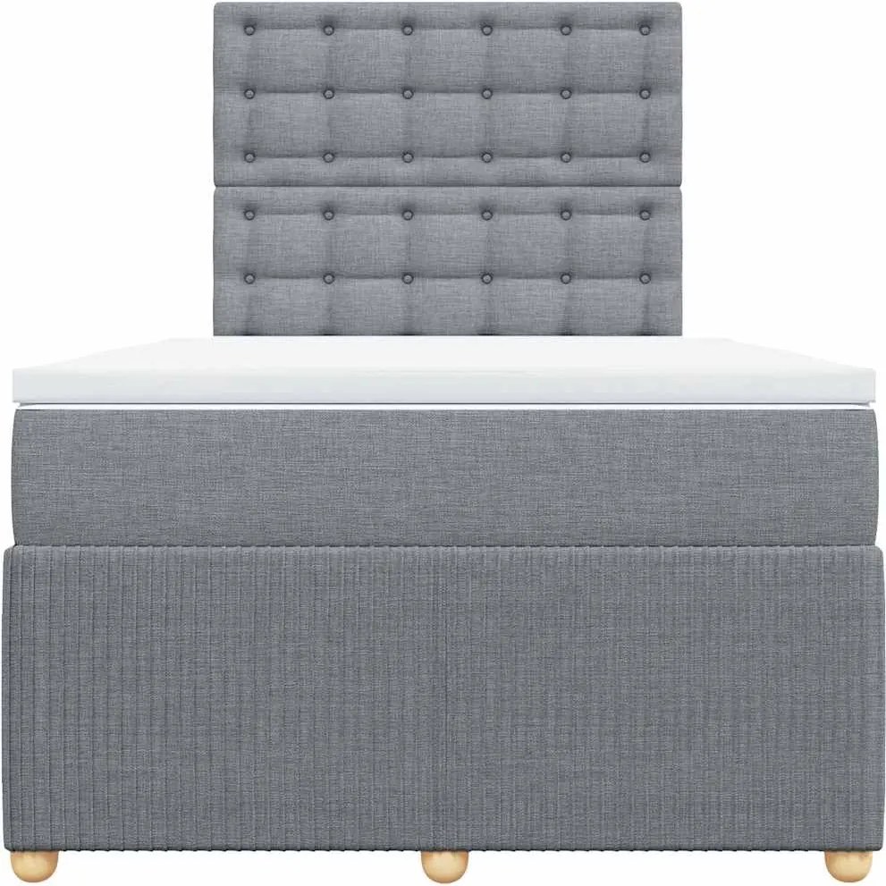 Box spring postel s matrací světle šedá 120 x 200 cm textil 3292037