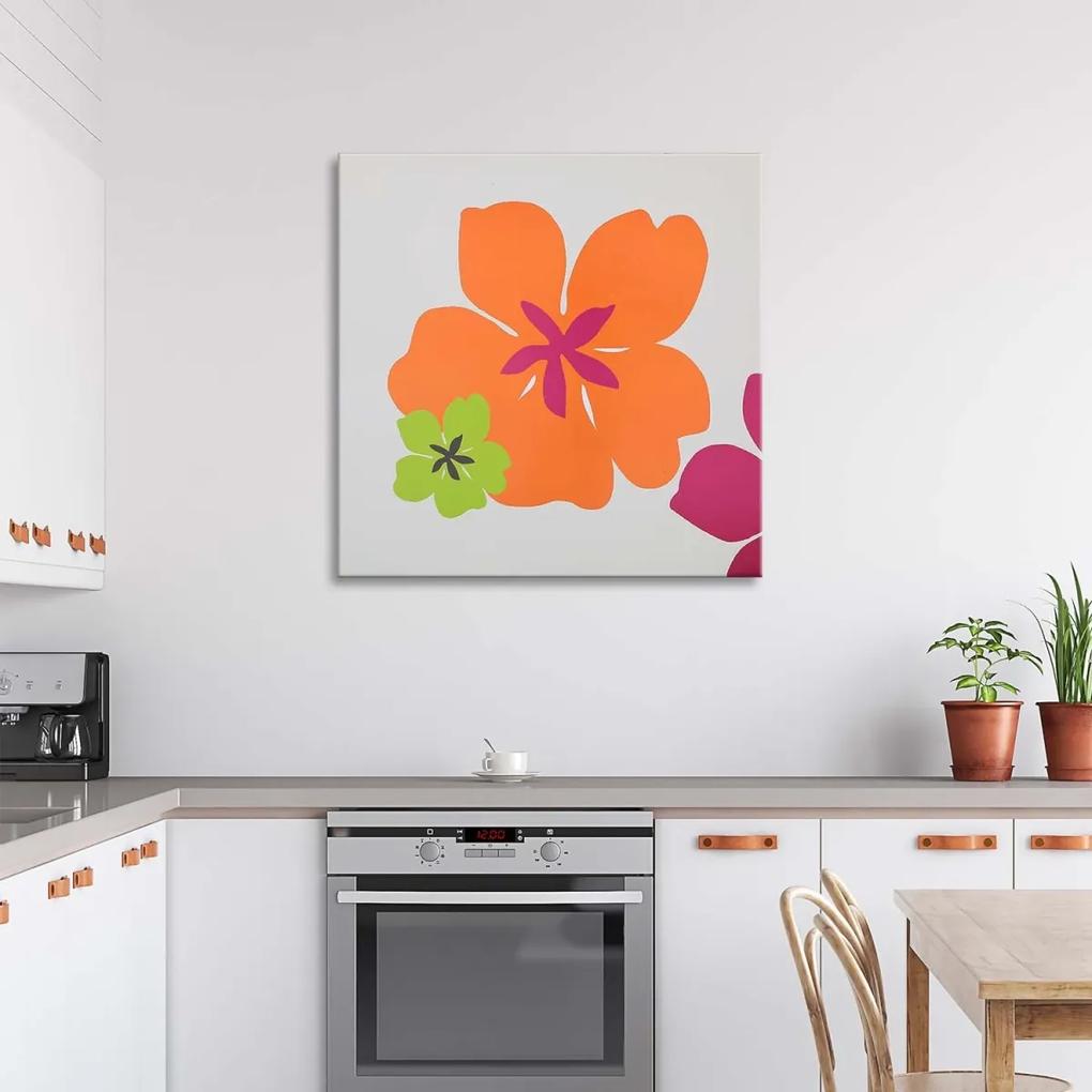Obraz na plátně Barevné květiny Pop Art - 50x50 cm