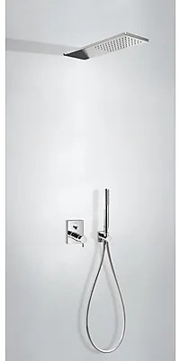 TRES - Podomítkový sprchový set termostatické bateris uzávěrem a regulací průtoku (2–cestná). Včetně podomítkového tělesa (09096021)