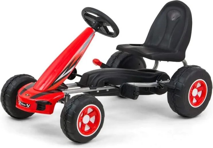 Dětská šlapací motokára Go-kart Milly Mally Viper červená