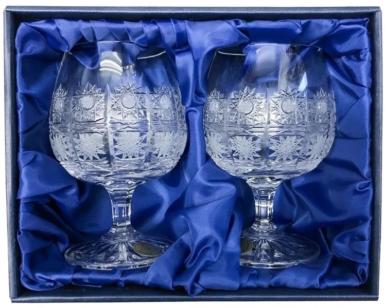 Onte Crystal Bohemia Crystal ručně broušené sklenice na rum, brandy a koňak 500pk 280 ml 2KS