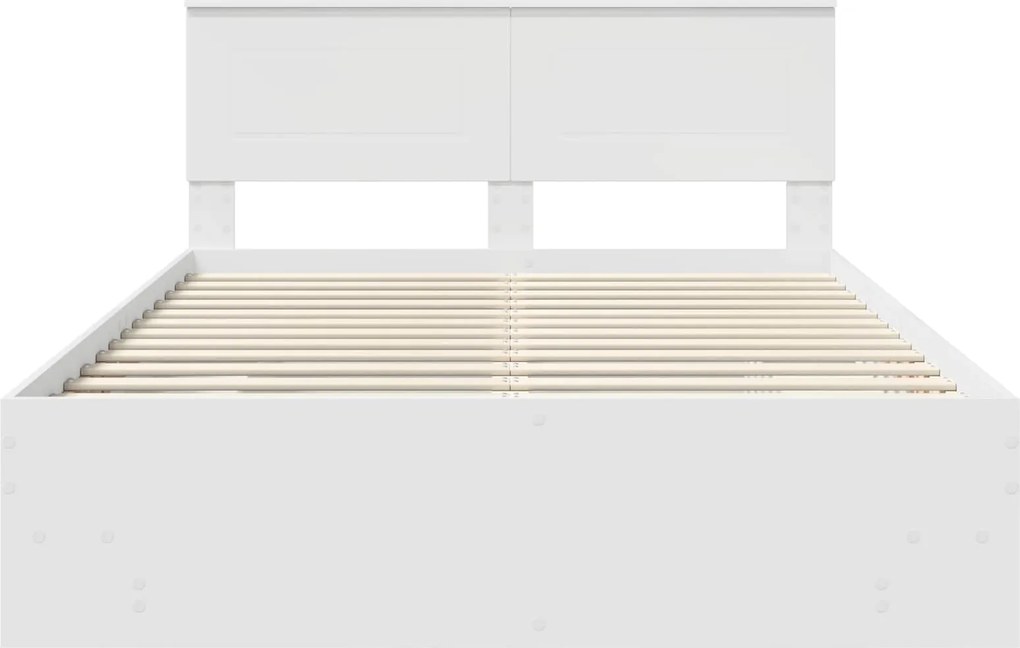 Rám postele s čelo Bílá 160 x 200 cm Kompozitní dřevo 3408830