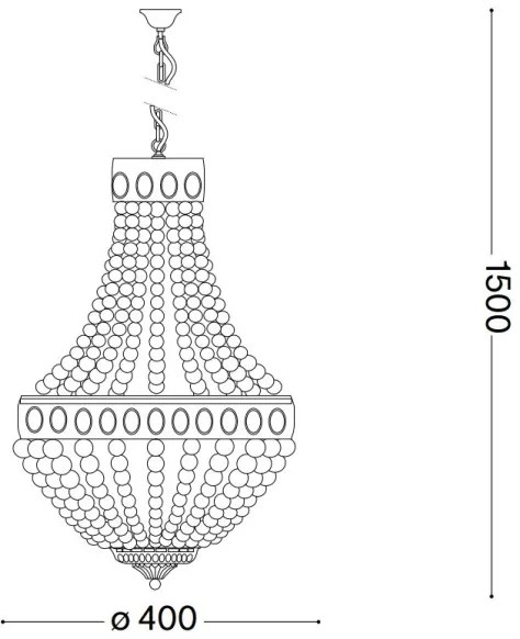 Ideal Lux - Lustr na řetězu MONET 5xE14/40W/230V pr. 40 cm konopí/bílá