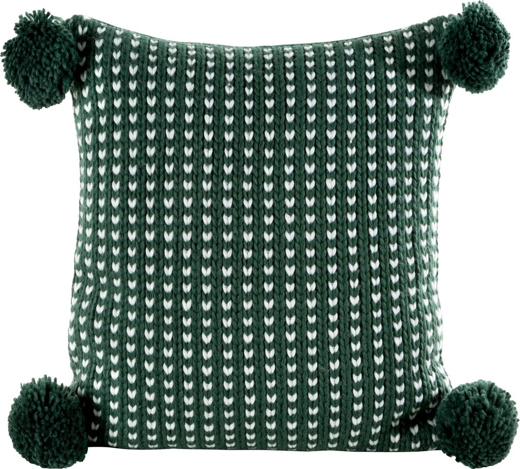 VÁNOČNÍ DEKORAČNÍ POVLAK NA POLŠTÁŘ SWEATER 45X45 CM ZELENÁ