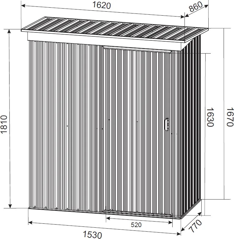 Zahradní domek BestBerg BBSH-305G / 1,4 m² / 162 x 181 x 86 cm / šedá