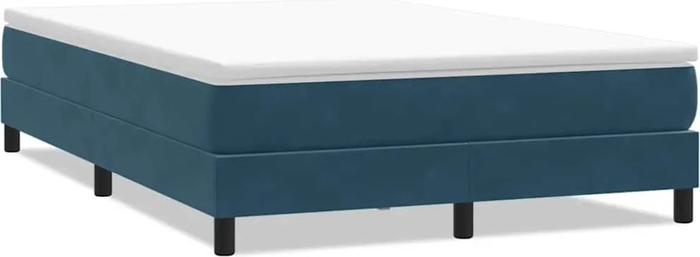 Postel Box Spring bez matrace tmavě modrá 160x220 cm samet 3315883