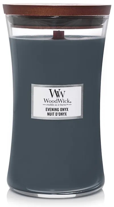 WoodWick vonná svíčka s dřevěným knotem velká Evening Onyx 609 g