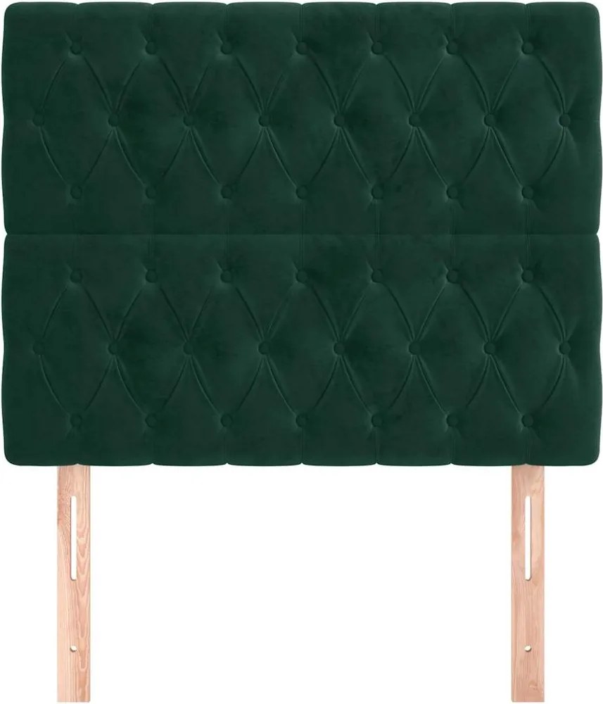 Čelo postele tmavě zelené 100x7x118/128 cm sametové 3116713