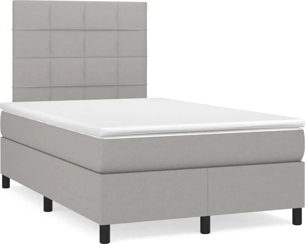 Box spring postel s matrací světle šedá 120 x 200 cm textil 3141761
