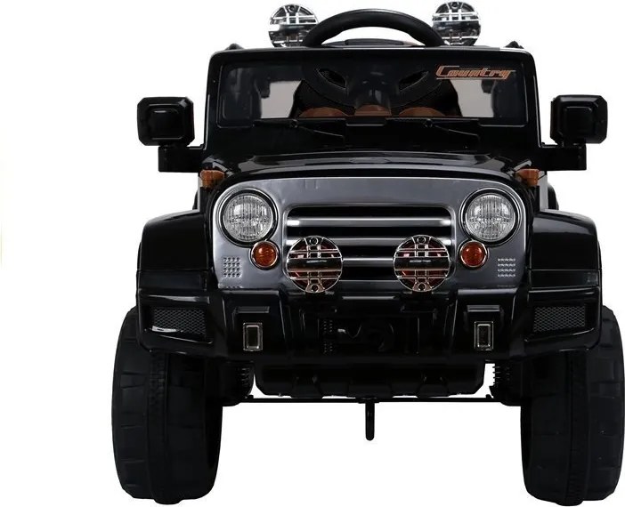 LEAN CARS Elektrické autíčko Jeep JJ245, LED světla, MP3, dálkové ovládání, černé