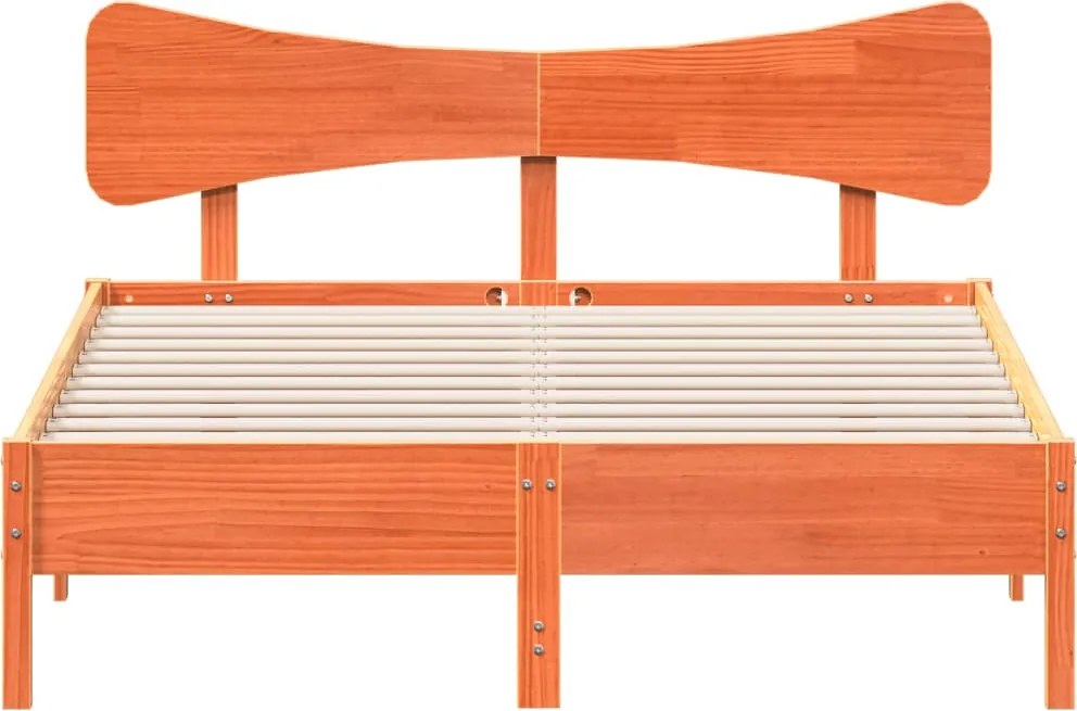 Postel bez matrace voskově hnědá 140 x 190 cm masivní borovice 3328246