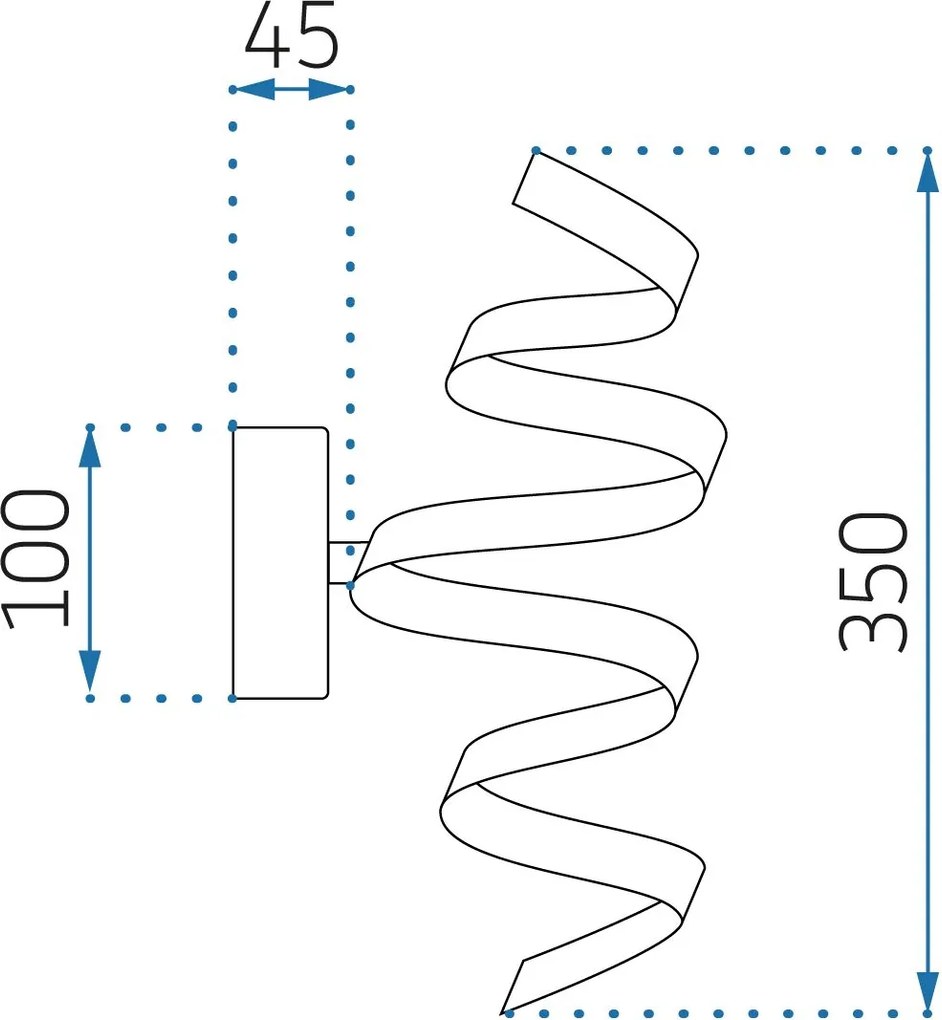 Toolight - LED nástěnná lampa SPRING APP828-W, chromová, OSW-09180