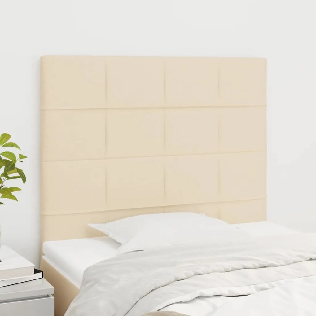 Čelo postele krémové 100x5x118/128 cm látkové 3116327