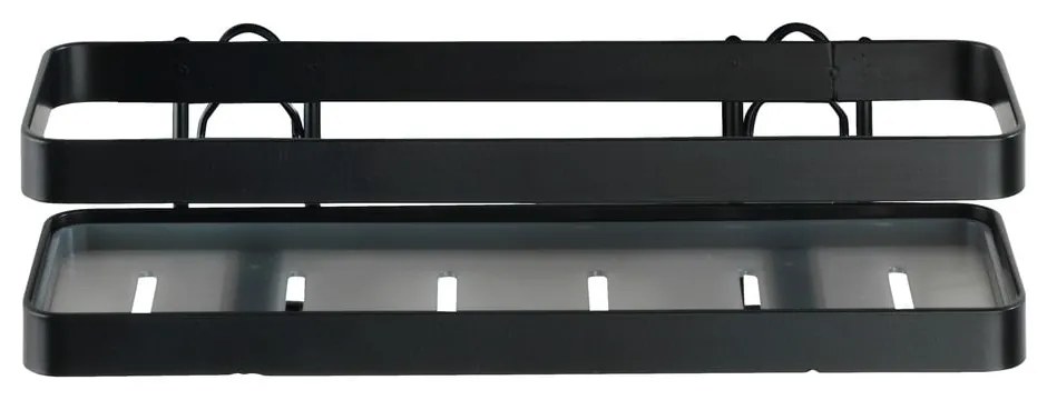 Černá nástěnná police do kuchyně Wenko Turbo-Loc® Gala, šířka 22 cm