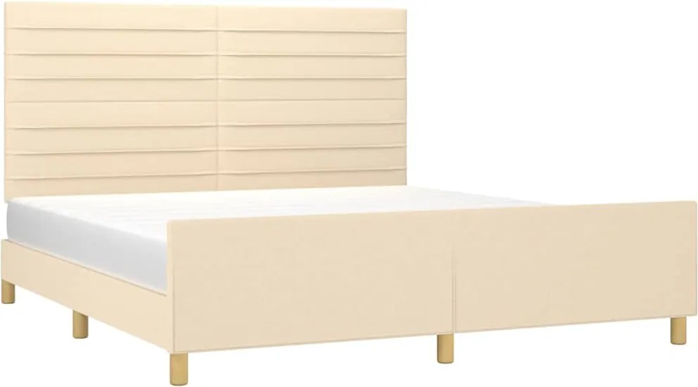 Rám postele bez matrace krémový 180 x 200 cm textil 3125159