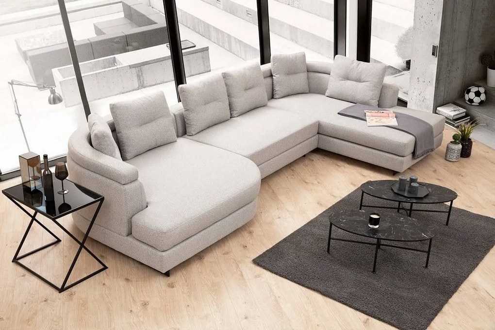 Designová rohová sedačka Katela světle šedá