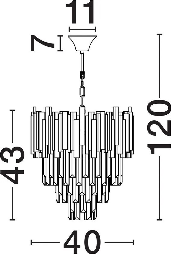 Kovové závěsné svítidlo ve zlaté barvě s křišťálovým stínidlem ø 40 cm Grane – Nova Luce