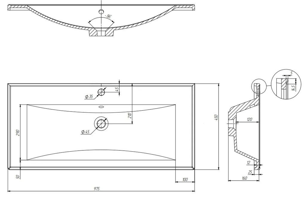 Lavedo Marco Credo 100 koupelnová skříňka s umyvadlem z litého mramoru a s košem