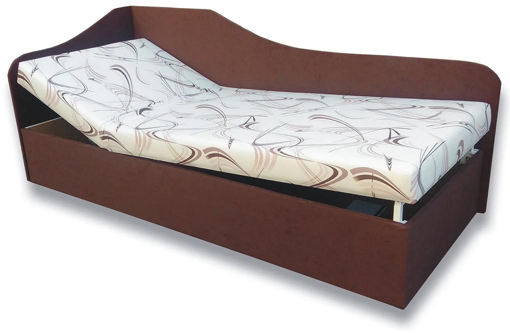 Jednolůžková postel (válenda) 80 cm Abigail (Sand 10 + Tmavě hnědá 40) (L). 793054