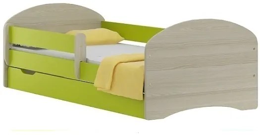 Dětská postel se zábranou ELIAS  + zásuvky,rošt a matrace v ceně Rozměr: 180x90, Barva: Červená - Jasan