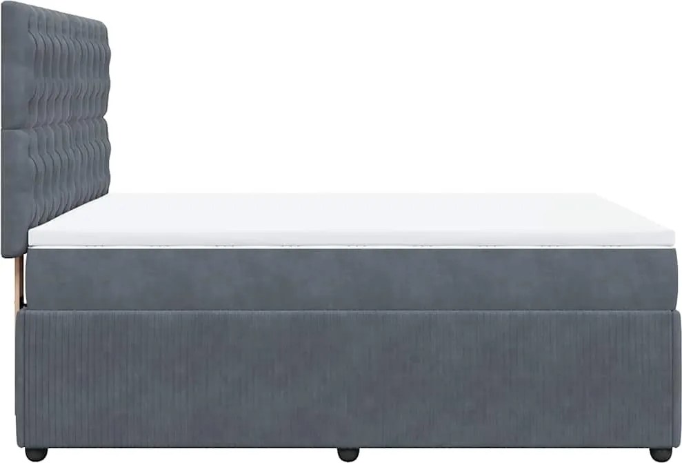 Box spring postel s matrací tmavě šedý 140 x 190 cm samet 3294641