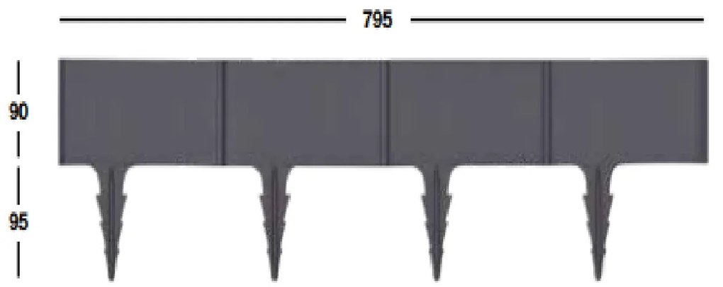 ARTPLAST BR01AN Umělý obrubník - plůtek BORDURE 795x185mm - antracit