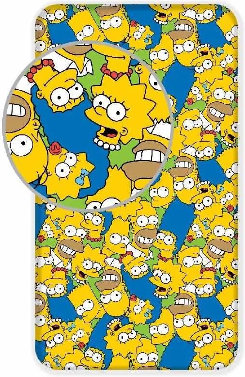 JERRY FABRICS Prostěradlo Simpsons Family green Bavlna, 90/200 cm