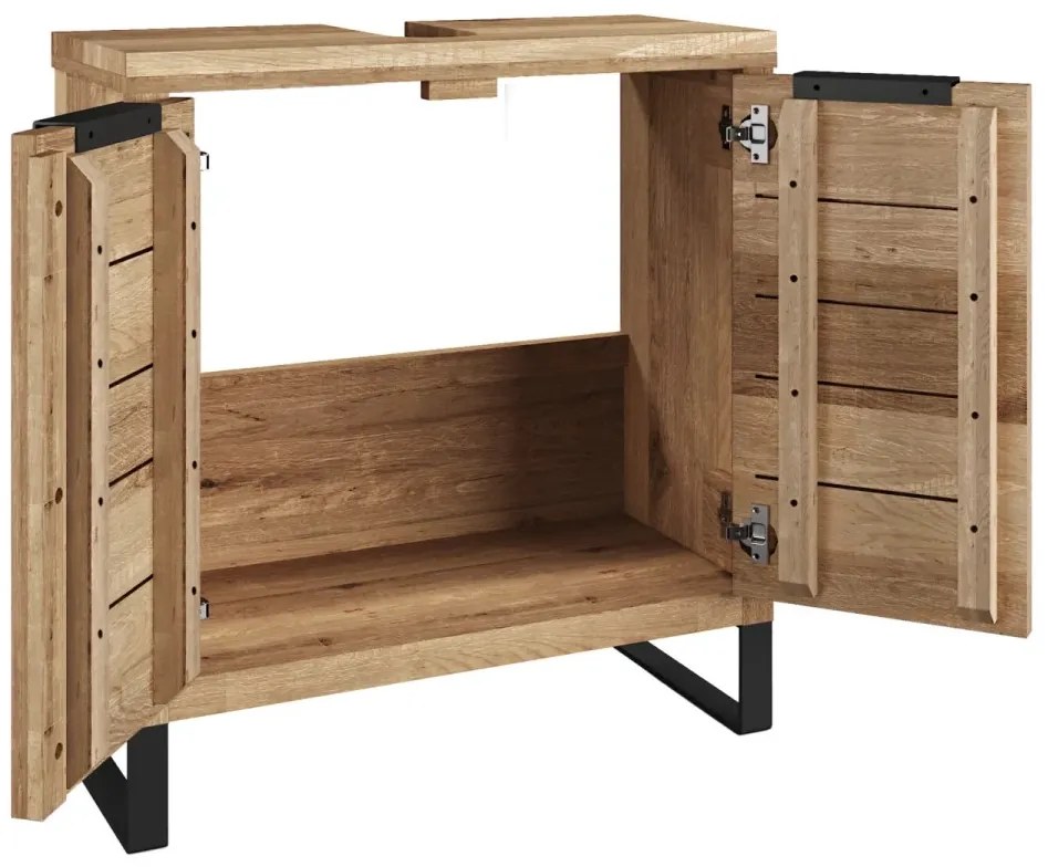furniture-nabytek.cz - Masivní skříňka pod umyvadlo Sidora z divokého dubu, olejovaná, hnědá – 56×25×60 cm