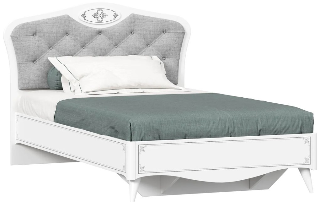 Studentská postel s roštem 120x200cm Lily - bílá/šedá