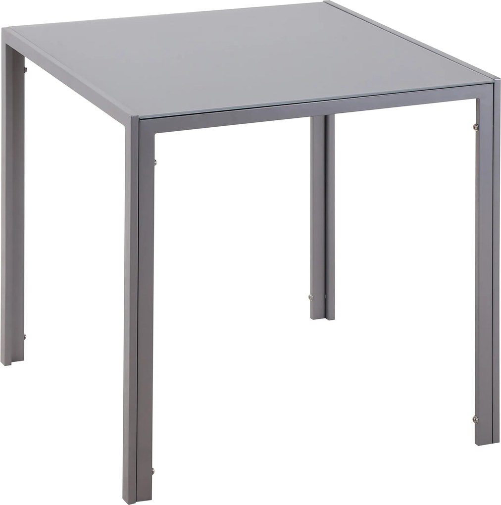 Jídelní stůl HOMCOM 75 x 75 cm, čtvercový kuchyňský stůl pro 4 osoby, jídelní stůl z tvrzeného skla s kovovými nohami, moderní stůl do kuchyně, jídeln