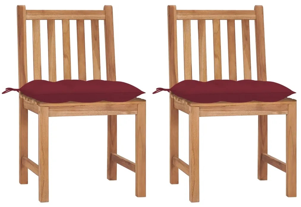 Zahradní židle s poduškami 2 ks masivní teak 3062940