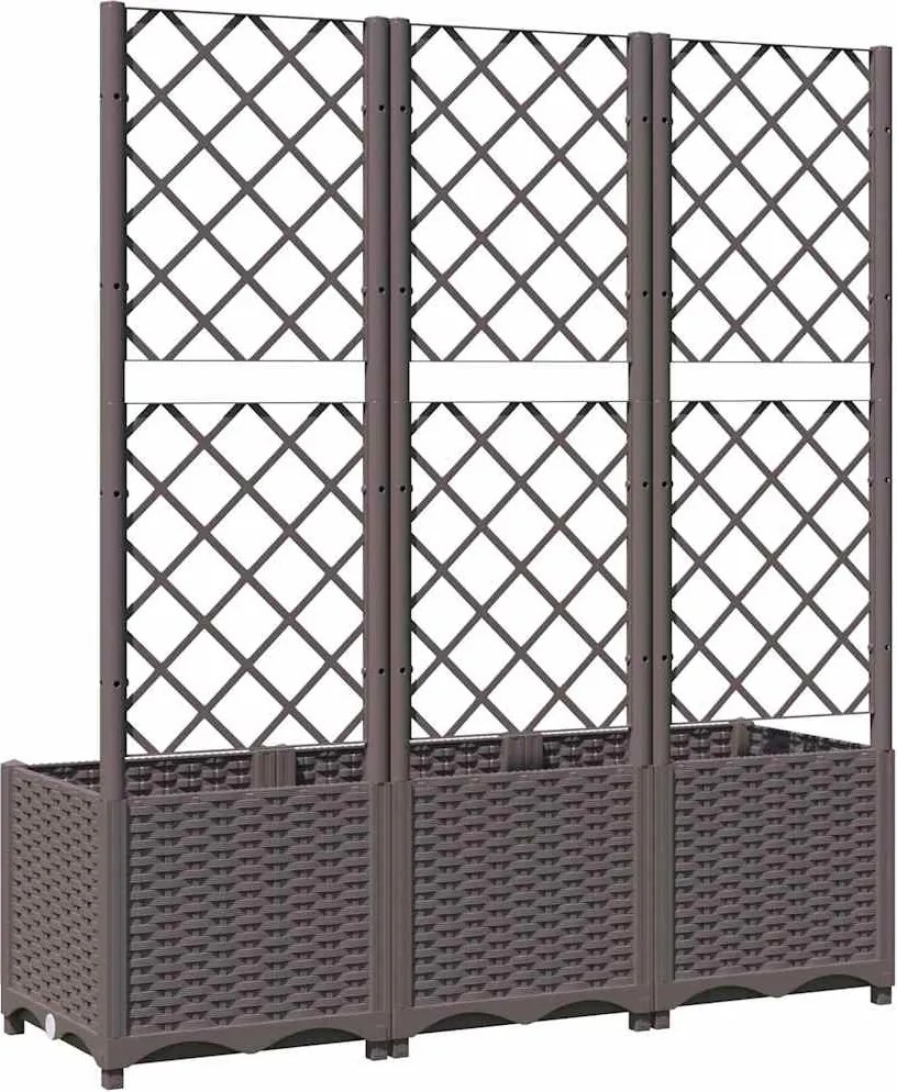 Zahradní květináč s mřížkou hnědý 120 x 40 x 136 cm PP 318263