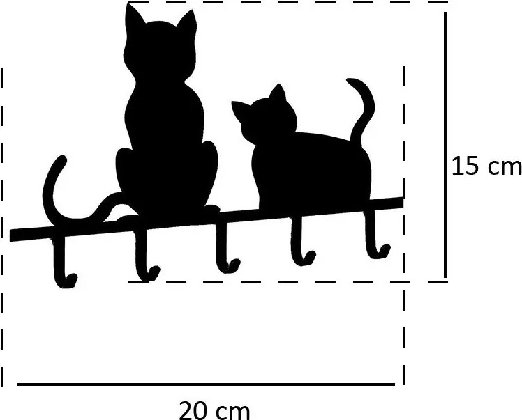 CAT věšák na klíče - 5 háčků v sadě