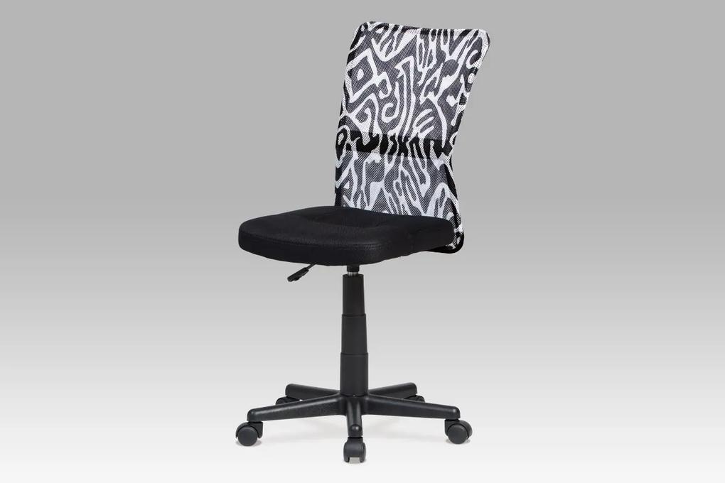 Kancelářská židle dětská látka MESH černá s motivem KA-2325 BKW
