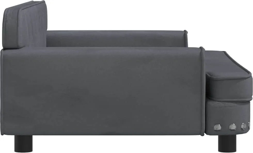 Pelíšek pro psy tmavě šedý 90 x 53 x 30 cm samet 171870
