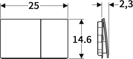 Geberit 115.622.14.1 - Splachovací tlačítko Sigma70 25x14,6 cm matná černá