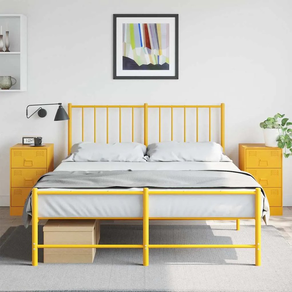 Noční Stolky 2 Ks Bílé 34,5 X 39 X 62 Cm Ocel - Bílá / 1