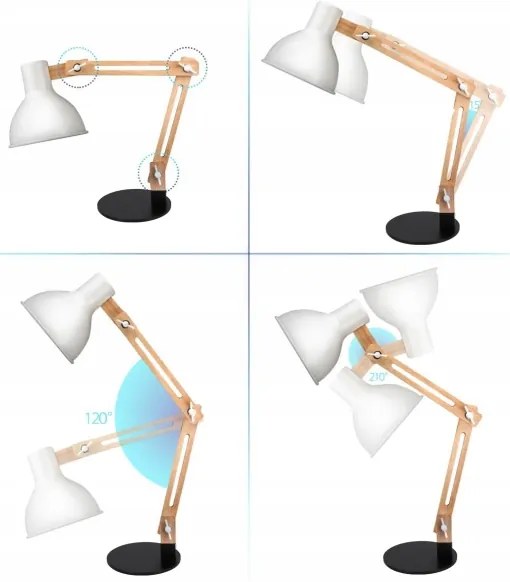 Stolní lampa 1xE27/40W/230V bílá/černá