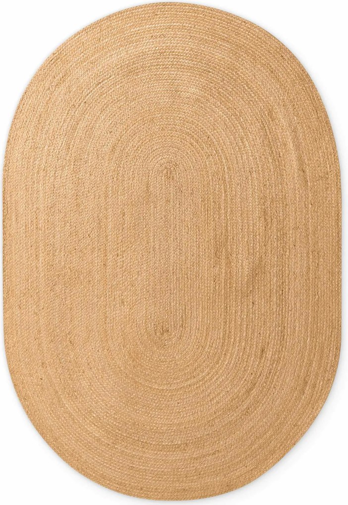 Hanse Home, Kusový koberec Jute Braided 106005 Gold ovál, 160x230 ovál, béžová, chodba / předsíň