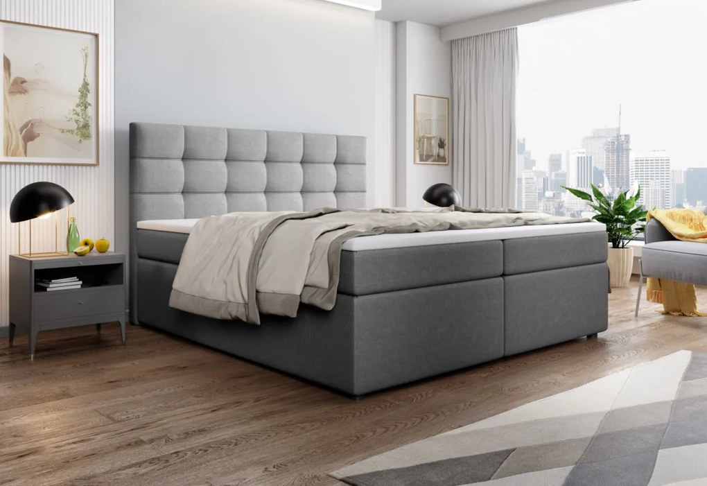 Čalouněná postel boxspring PALMA + vrchní matrace, 180x200, inari 87