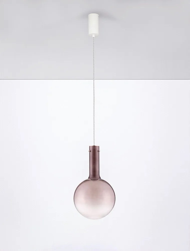 Hnědé skleněné LED stmívatelné závěsné svítidlo ø 25 cm Nostos – Nova Luce