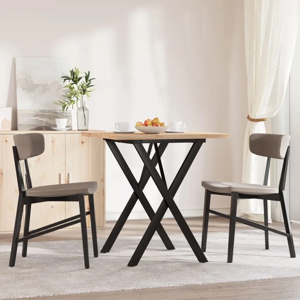Jídelní stůl s X rámem 70 x 70 x 75,5 cm borové dřevo a ocel 3282759
