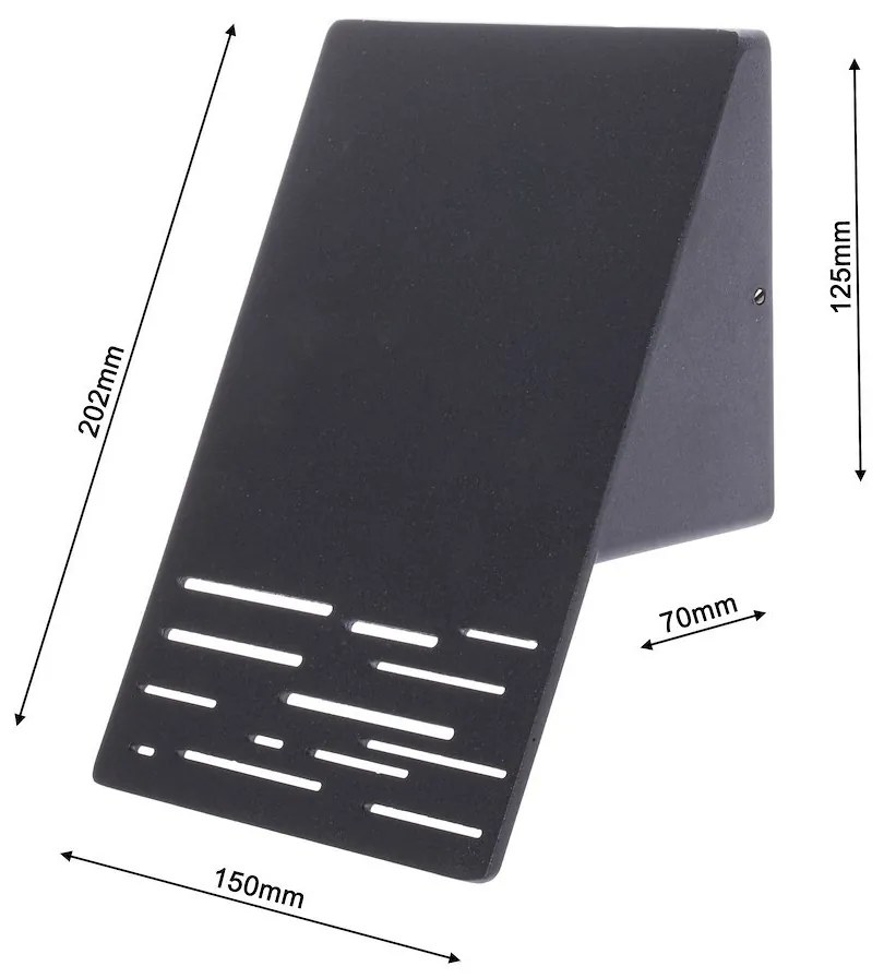Exteriérové nástěnné LED svítidlo Line, 1x LED 10w, tmavě šedá