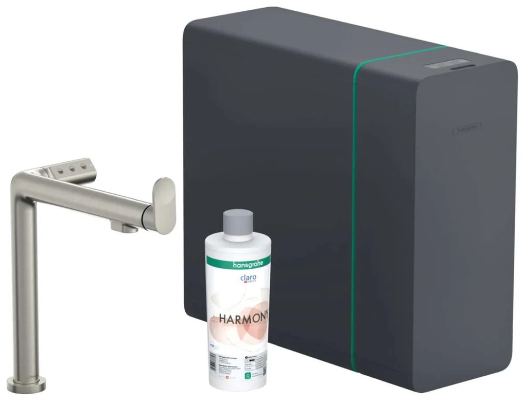 Hansgrohe Aqittura M91 - Dřezová baterie, SodaSystem, vzhled nerezu 76837800