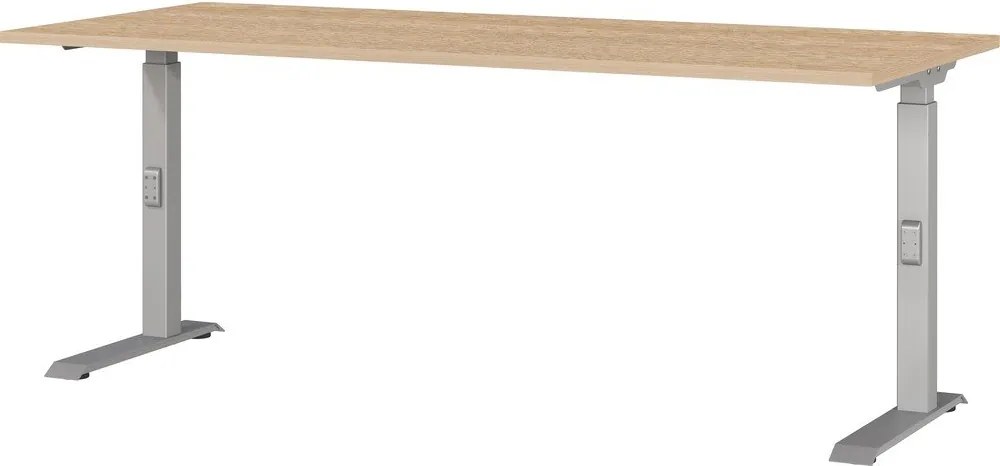 Polohovací pracovní stůl s deskou v dubovém dekoru 80x180 cm Downey – Germania